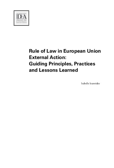 (PDF) Rule of Law in European Union External Action: Guiding Principles ...