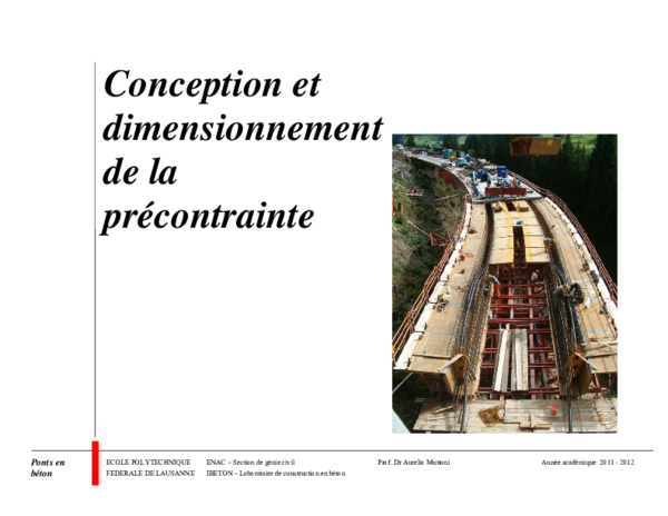 (PDF) Conception et dimensionnement de la précontrainte - EPFL