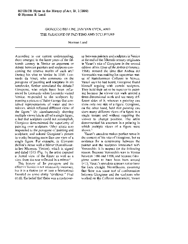 (PDF) Giovanni Bellini, Jan van Eyck and the Paragone of Painting and ...