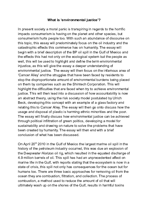 (DOC) What is Environmental Justice