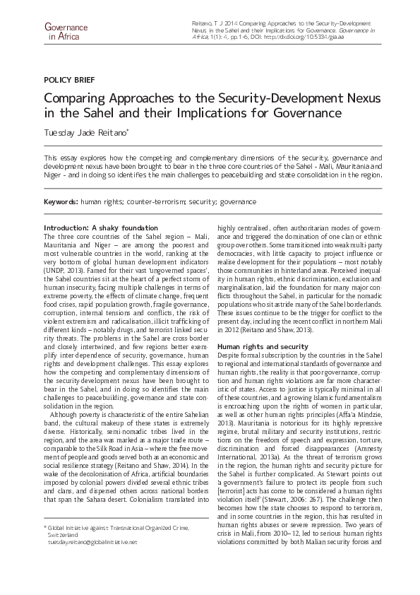(PDF) Comparing Approaches to the Security-Development Nexus in the ...