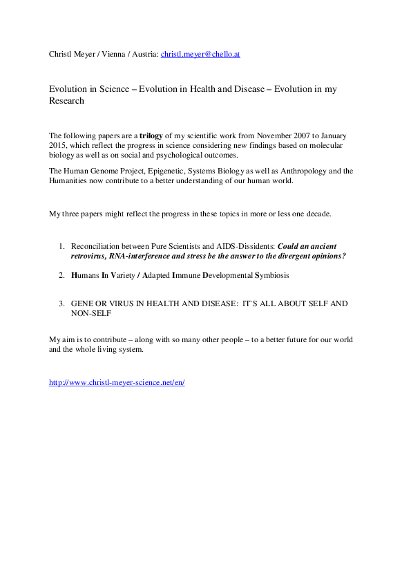 Evolution in Science – Evolution in Health and Disease – Evolution in ...