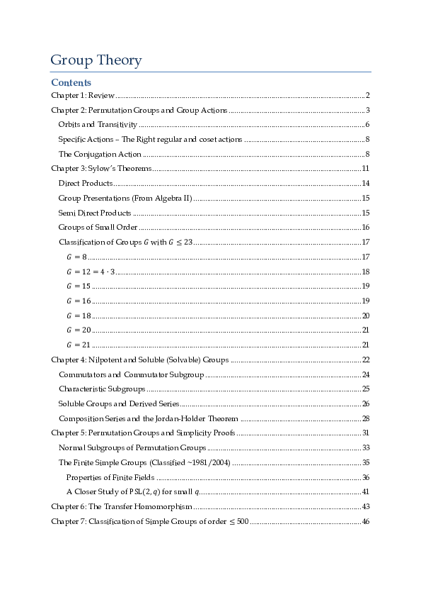 (PDF) Group Theory