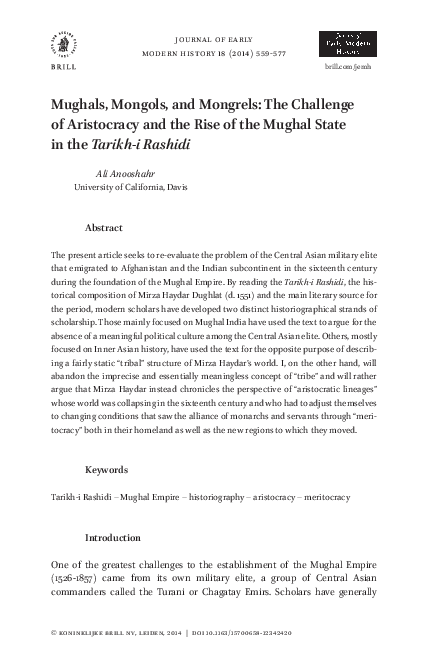 (PDF) Mughals, Mongols, and Mongrels: The Challenge of Aristocracy and ...