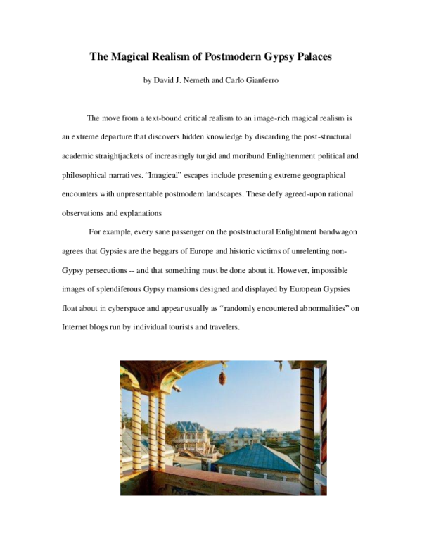 (PDF) The Magical Realism of Postmodern Gypsy Palaces