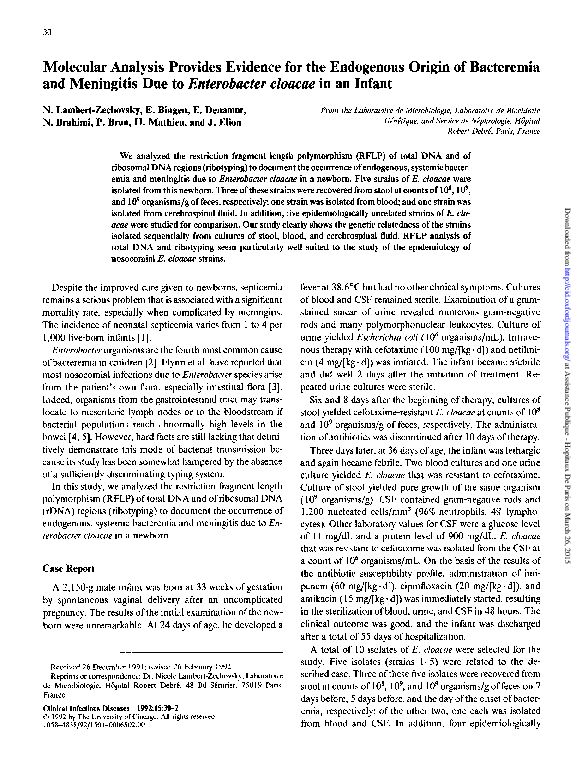 (PDF) Emergence of Enterobacter cloacae as a common pathogen in ...