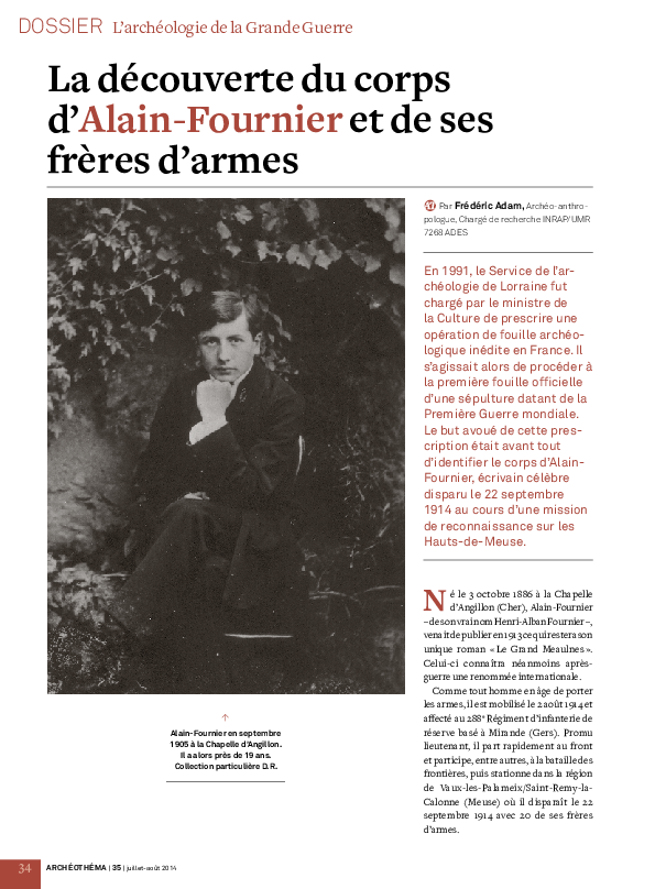 (PDF) La découverte du corps d'Alain-Fournier et de ses frères d'armes ...
