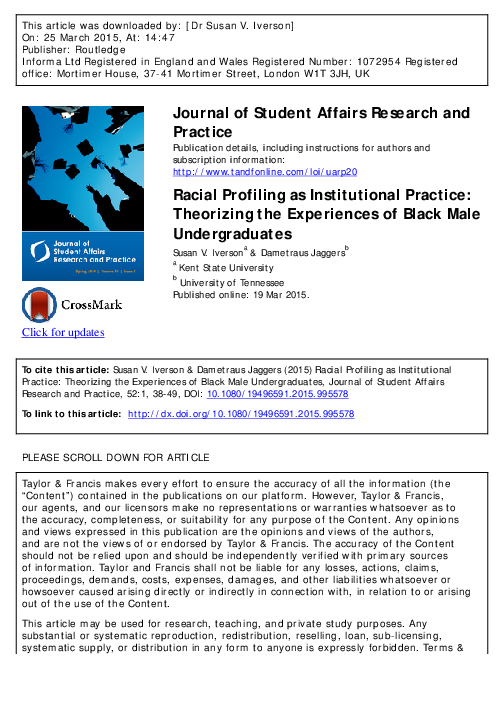 (PDF) Racial profiling as institutional practice: Theorizing the ...