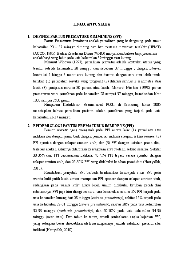 (DOC) PARTUS PREMATURUS IMMINENS