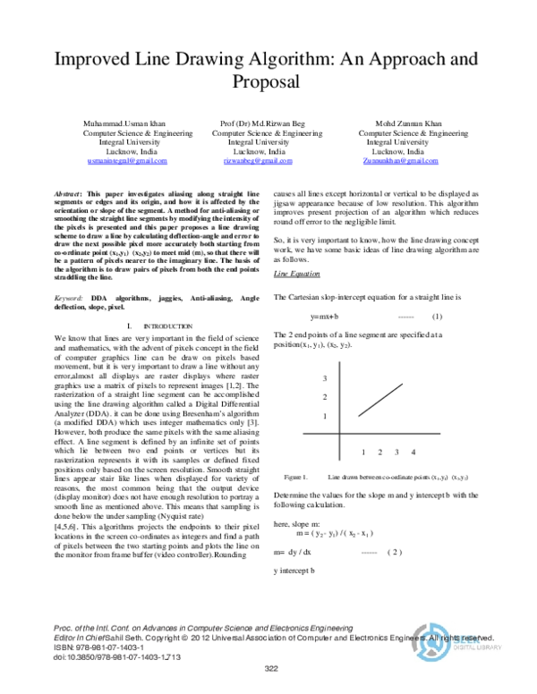 (PDF) Improved Line Drawing Algorithm: An Approach and Proposal