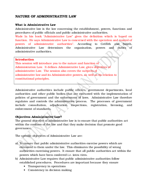 (DOC) NATURE OF ADMINSTRATIVE LAW