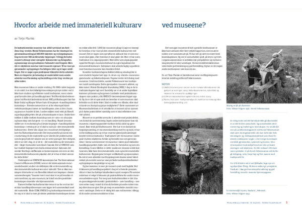 (PDF) Hvorfor arbeide med immateriell kulturarv ved museene?