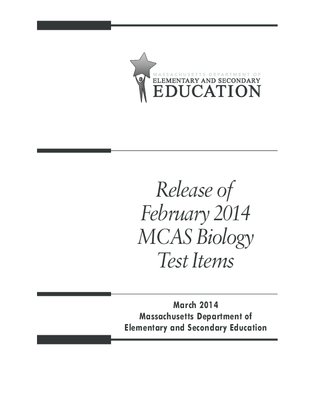 (PDF) Release of February 2014 MCAS Biology Test Items