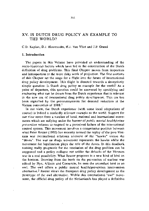 (PDF) Is Dutch drug policy an example for the world?