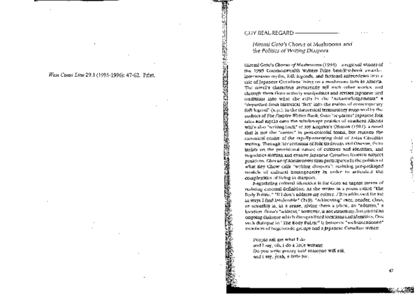 (PDF) "Hiromi Goto's Chorus of Mushrooms and the Politics of Writing ...