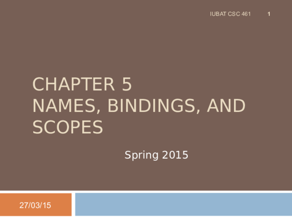 Ppt Lecture Material Of Chapter 05 Names Bindings And Scopes