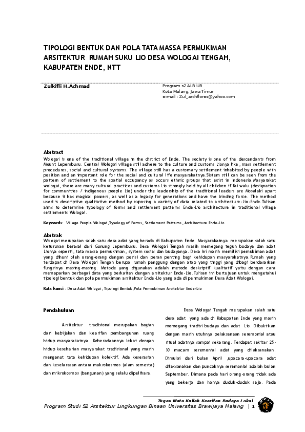 (DOC) TIPOLOGI BENTUK DAN POLA TATA MASSA PERMUKIMAN ARSITEKTUR RUMAH ...