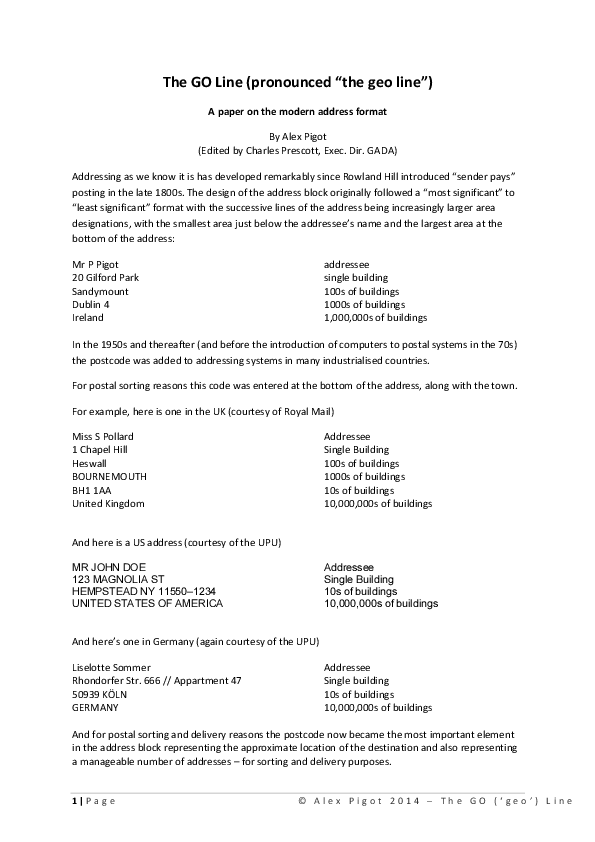 (PDF) The GO Line (pronounced “the geo line”) A paper on the modern ...