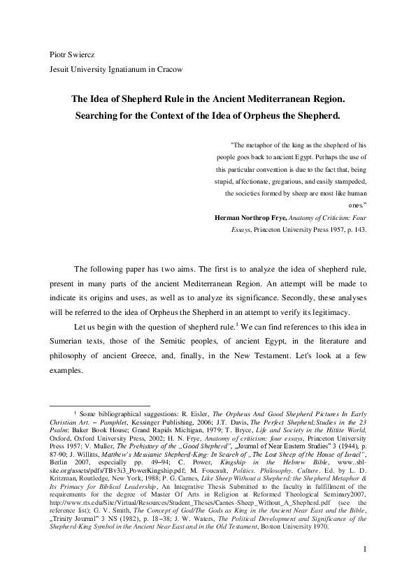 (PDF) The Idea of Shepherd Rule in the Ancient Mediterranean Region ...