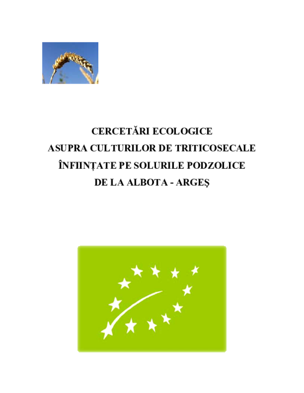 (PDF) cercetari ecologice triticale