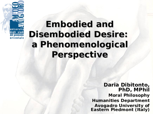 (PPT) Embodied and disembodied desire: a phenomenological perspective