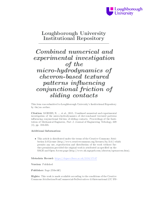 Pdf Combined Numerical And Experimental Investigation Of The Micro