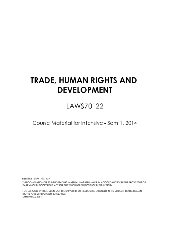 (PDF) Trade, Human Rights and Development - Syllabus (with Ruth ...