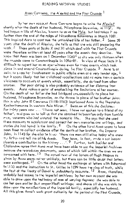 (PDF) Anna Comnena, the Alexiad and the First Crusade