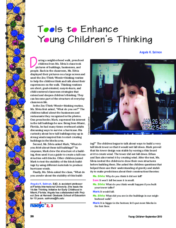 (PDF) Engaging Young Children in Thinking Routines