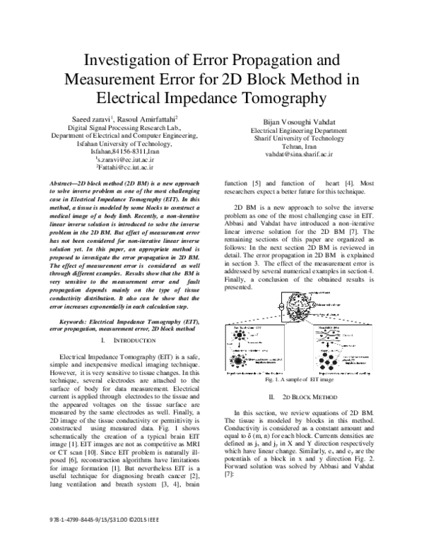 (PDF) Investigation of Error Propagation and Measurement Error for 2D Block Method in Electrical ...