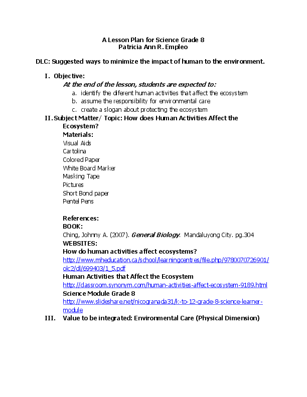 (PDF) How Human Activities Affect Our Ecosystem