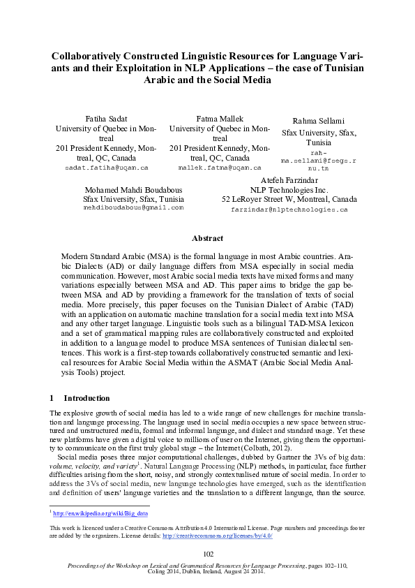 (PDF) Collaboratively Constructed Linguistic Resources for Language ...