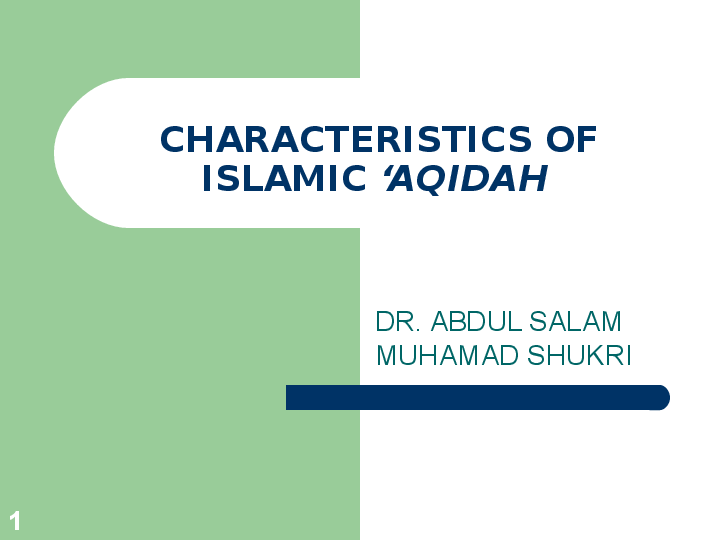 (PPT) characteristics of Islamic Aqidah