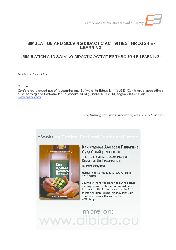 (PDF) SIMULATION AND SOLVING DIDACTIC ACTIVITIES THROUGH ELEARNING