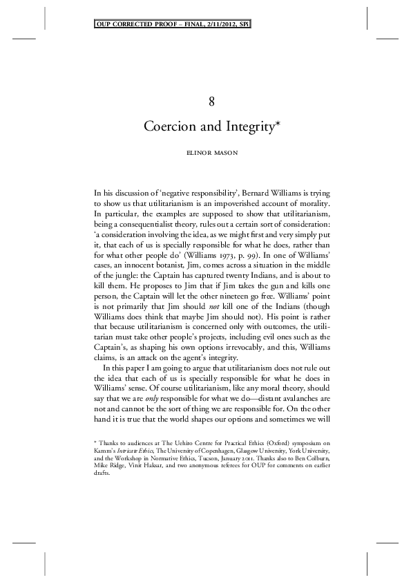 (PDF) Coercion and Integrity