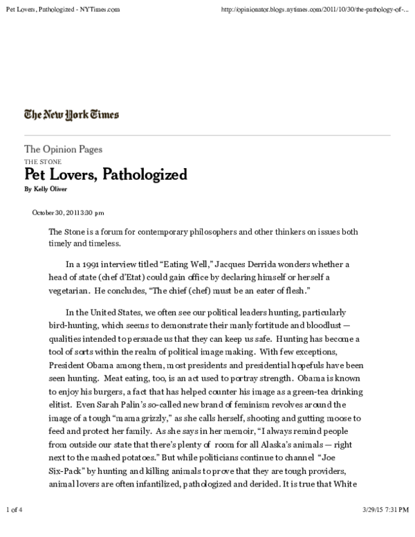 (PDF) Pet Lovers, Pathologized