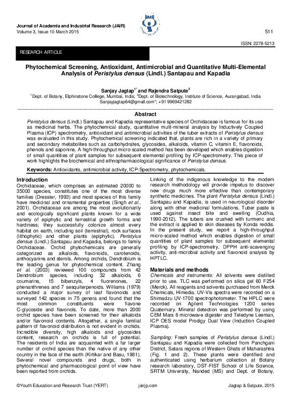 (PDF) Phytochemical Screening, Antioxidant, Antimicrobial and Quantitative Multi-Elemental ...