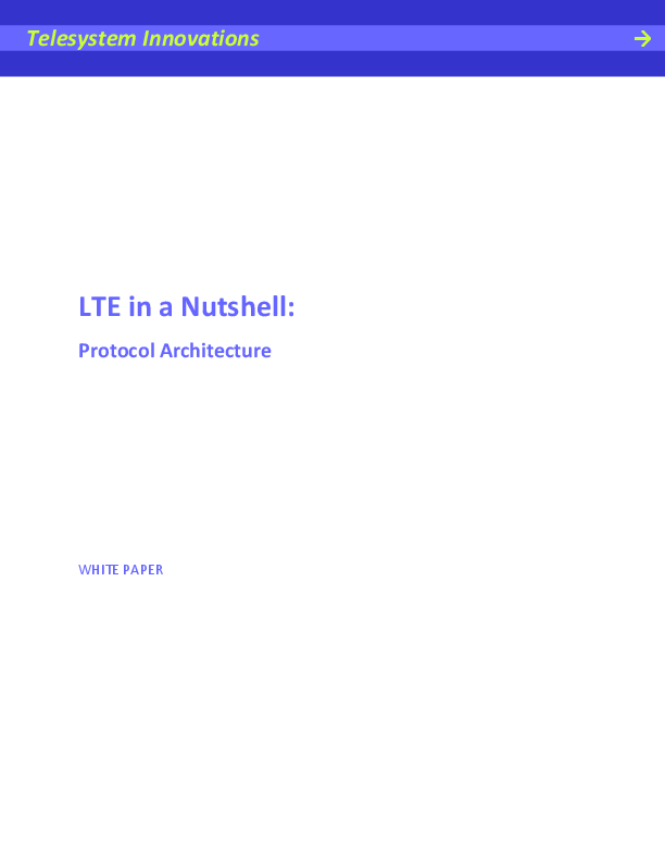 (PDF) Telesystem Innovations LTE in a Nutshell: Protocol Architecture ...
