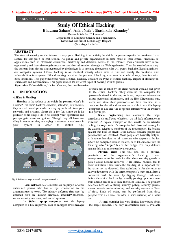 (PDF) Study of Ethical Hacking