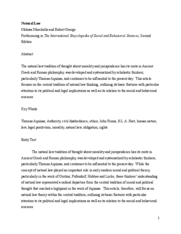 (DOC) Natural Law