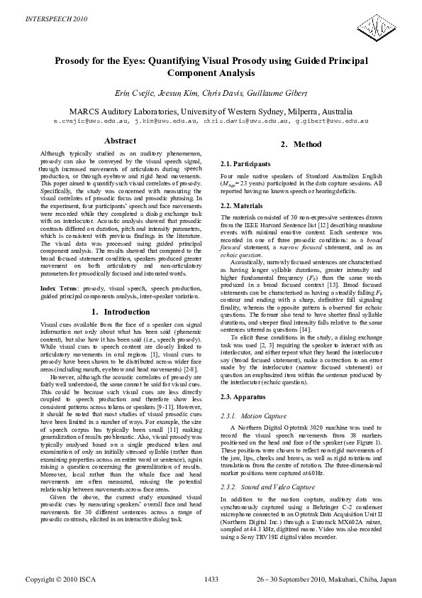 (PDF) Prosody for the Eyes: Quantifying Visual Prosody Using Guided ...