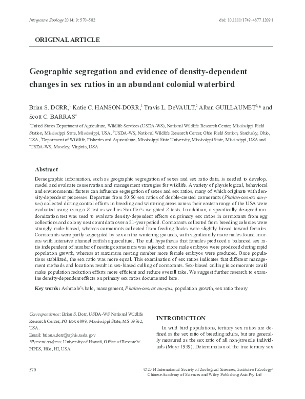 (PDF) Geographic Segregation and Evidence of Density-Dependent Changes ...
