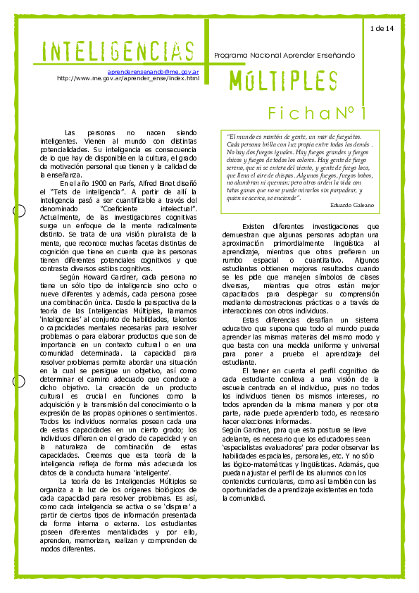 (PDF) Inteligencia Multiple