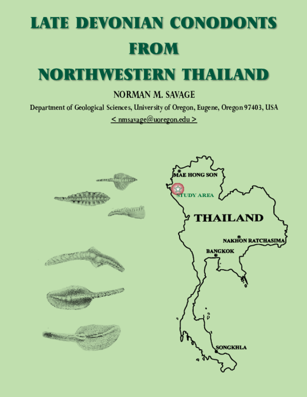(PDF) Late Devonian Conodonts from Northwestern Thailand