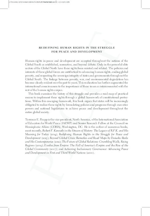 (PDF) REDEFINING HUMAN RIGHTS IN THE STRUGGLE FOR PEACE AND DEVELOPMENT