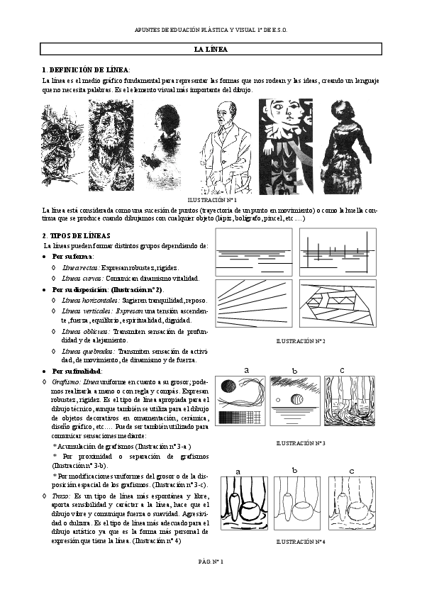 (PDF) Por su forma: Línea rectas, Líneas curvas