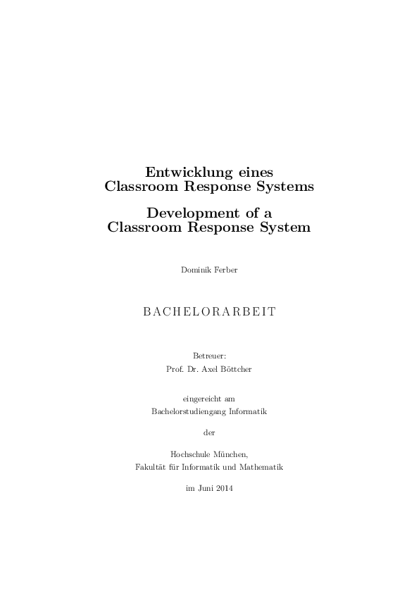 (PDF) Development of a Classroom Response System