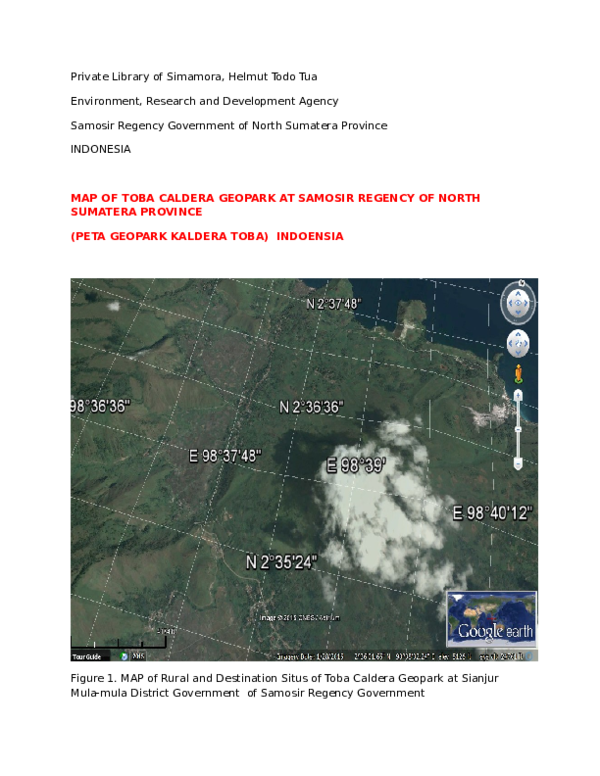 (DOC) MAP OF TOBA CALDERA GEOPARK AT SAMOSIR REGENCY OF NORTH SUMATERA ...