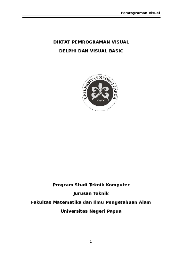 (DOC) DIKTAT PEMROGRAMAN VISUAL