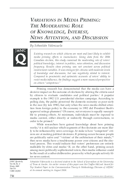 (PDF) Variations in Media Priming: The Moderating Role of Knowledge ...